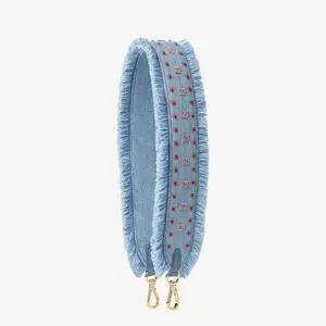 Fendi Strap You" Embellished Denim Shoulder Strap