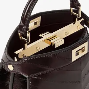 Fendi Peekaboo Iseeu Petite Bag In Hagfish Leather With Chevron Motif