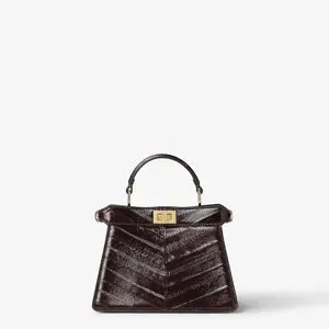 Fendi Peekaboo Iseeu Petite Bag In Hagfish Leather With Chevron Motif