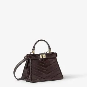 Fendi Peekaboo Iseeu Petite Bag In Hagfish Leather With Chevron Motif
