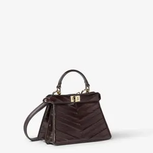 Fendi Peekaboo Iseeu Petite Bag In Hagfish Leather With Chevron Motif