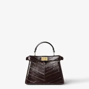 Fendi Peekaboo Iseeu Petite Bag In Hagfish Leather With Chevron Motif