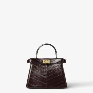 Fendi Peekaboo Iseeu Petite Bag In Hagfish Leather With Chevron Motif