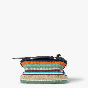 Fendi By The Way Soft Medium Bag In Raffia-effect And Cotton