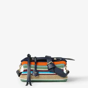 Fendi By The Way Soft Medium Bag In Raffia-effect And Cotton