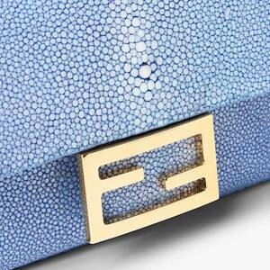 Fendi Baguette Mini In Periwinkle Blue Stingray Leather