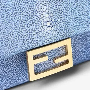 Fendi Baguette Mini In Periwinkle Blue Stingray Leather