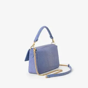 Fendi Baguette Mini In Periwinkle Blue Stingray Leather