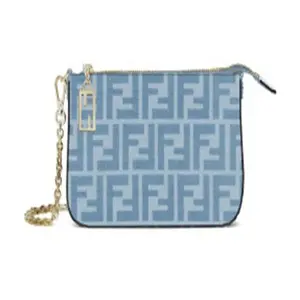 Fendi Baguette Pouch In Ff Denim