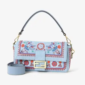 Fendi Baguette Bag In Embroidered Glass Beads And Sequins