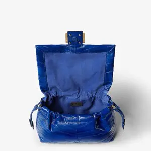Fendi Baguette Soft Medium Electric Hagfish Leather Bag - Blue