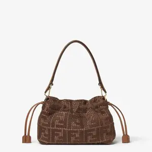 Fendi Mamma Baguette Medium Bag In Woven Raffia