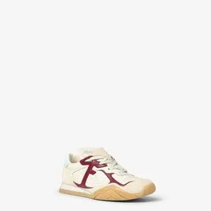Fendi Wave Pulse Lace-up Sneakers In Salmon Leather