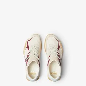 Fendi Wave Pulse Lace-up Sneakers In Salmon Leather