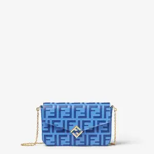 Fendi Ff Diamonds Wallet On Chain - Blue