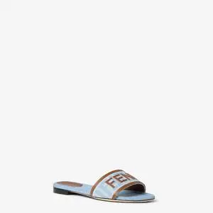 Fendi Slides - Light Blue