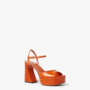 Fendi Hagfish Leather Platform Sandals