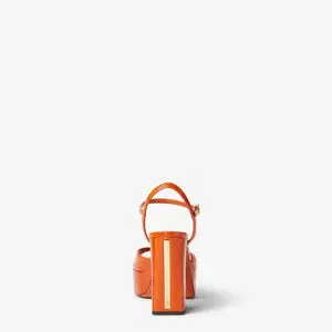 Fendi Hagfish Leather Platform Sandals - Orange