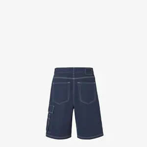 Fendi Cotton Canvas Bermuda Shorts With Cargo Pocket - Blue