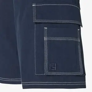 Fendi Cotton Canvas Bermuda Shorts With Cargo Pocket - Blue