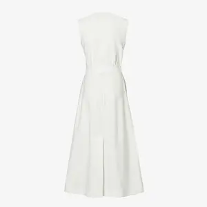 Fendi Sleeveless Midi Dress With Leather Waist Straps