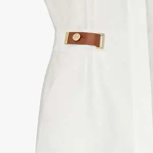 Fendi Sleeveless Midi Dress With Leather Waist Straps