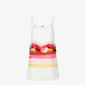 Fendi Sleeveless Flared Cotton Poplin Dress