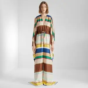 Fendi Silk Habotai Jumpsuit With Venetian Stripes