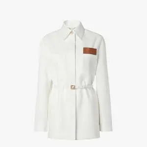 Fendi Single-breasted Belted Jacket - White