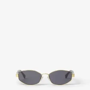 Fendi Baguette Oval Sunglasses - Gold