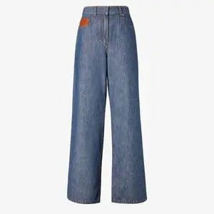 Fendi Wide-leg Chambray Denim Jeans - Blue