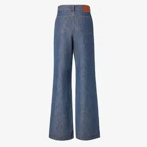 Fendi Wide-leg Chambray Denim Jeans