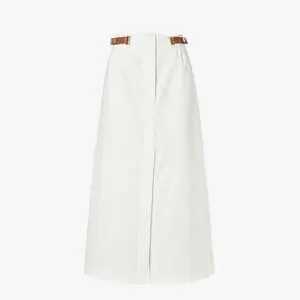 Fendi Flared Midi Skirt With Leather Straps