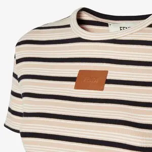 Fendi Cropped Ribbed Cotton Knit Top