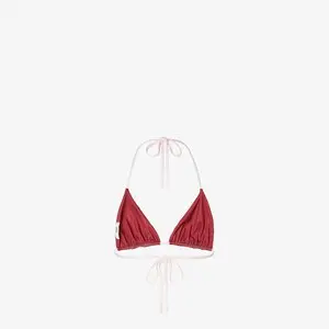 Fendi Reversible Pequin Stripe Bikini Top - Red