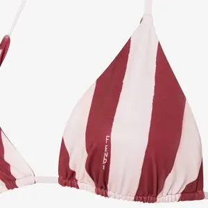 Fendi Reversible Pequin Stripe Bikini Top - Red