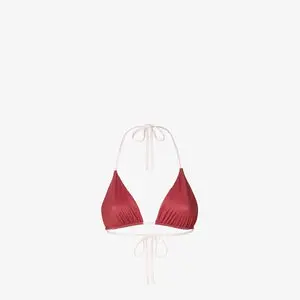 Fendi Reversible Pequin Stripe Bikini Top - Red