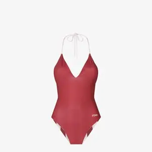 Fendi Pequin Stripe Reversible One-piece Swimsuit - Red