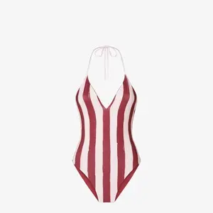 Fendi Pequin Stripe Reversible One-piece Swimsuit - Red