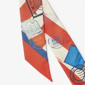 Fendi Silk Wrappy With Pequin Postcard Motif