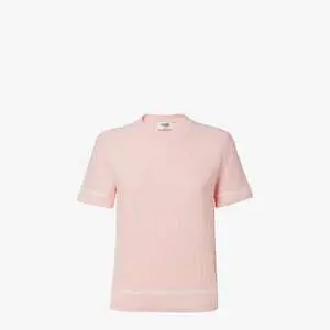 Fendi Short-sleeved Crocheted Ff Motif Jumper - Pink