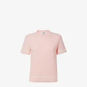 Fendi Short-sleeved Crocheted Ff Motif Jumper - Pink