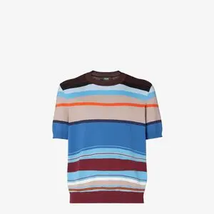 Fendi Cotton Striped Intarsia Jumper - Multicolour