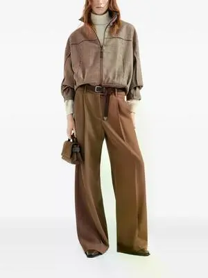 Brunello Cucinelli Cashmere Turtleneck Sweater With Monili - Neutrals