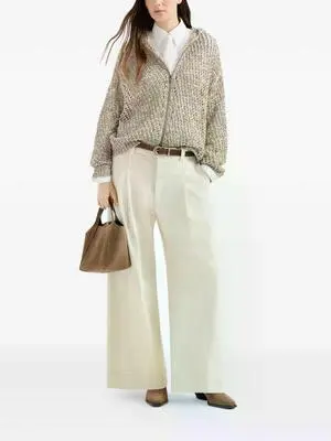 Brunello Cucinelli Dazzling Chiné Net Cardigan - Neutrals