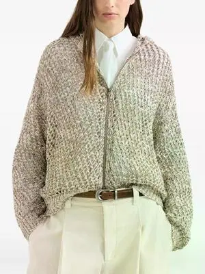 Brunello Cucinelli Dazzling Chiné Net Cardigan - Neutrals