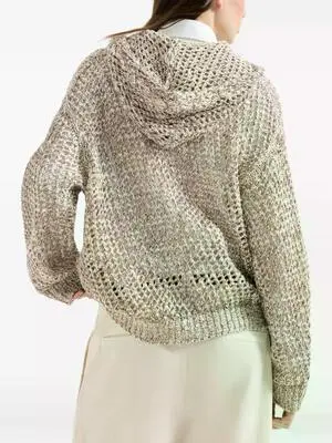 Brunello Cucinelli Dazzling Chiné Net Cardigan - Neutrals