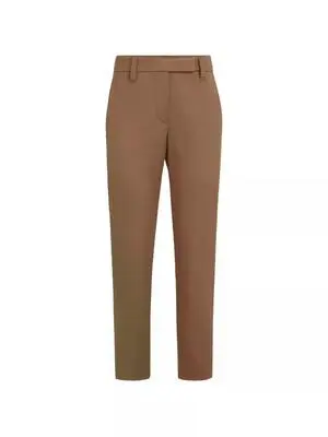 Brunello Cucinelli Stretch Cotton Slim Fit Trousers - Brown