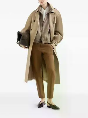 Brunello Cucinelli Stretch Cotton Slim Fit Trousers - Brown