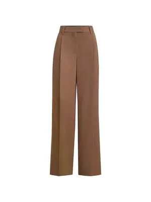 Brunello Cucinelli Virgin Wool And Viscose Tricotine Loose Pleated Trousers With Monili